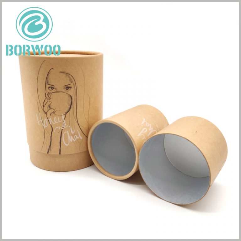 Kraft paper tube food packaging with foil inner coating